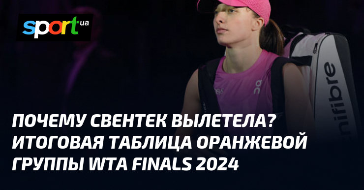 Почему Свентек вылетела? Итоговая таблица Оранжевой группы WTA Finals 2024