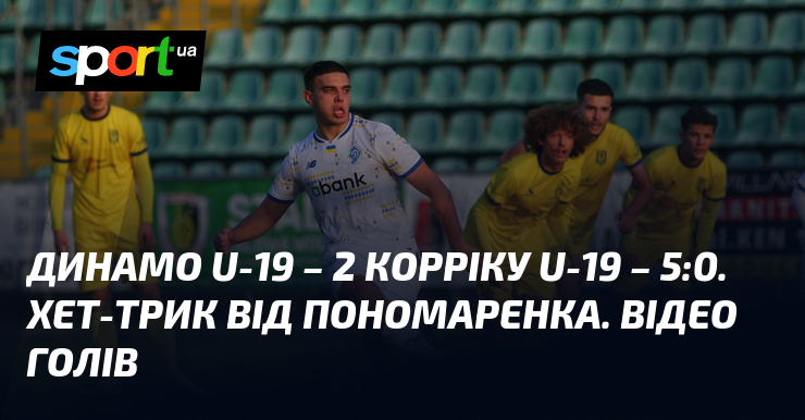 Динамо U-19 – 2 Корріку U-19 – 5:0. Хет-трик від Пономаренка. Відео голів